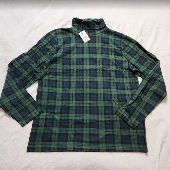 J. Crew Factory | Tops | New Womens J Crew Factory Black Watch Plaid Printed Tissue Turtleneck ...